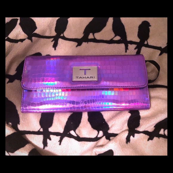 Tahari | Bags | Nwt Purple Holographic Tahari Trifold Wallet | Poshmark